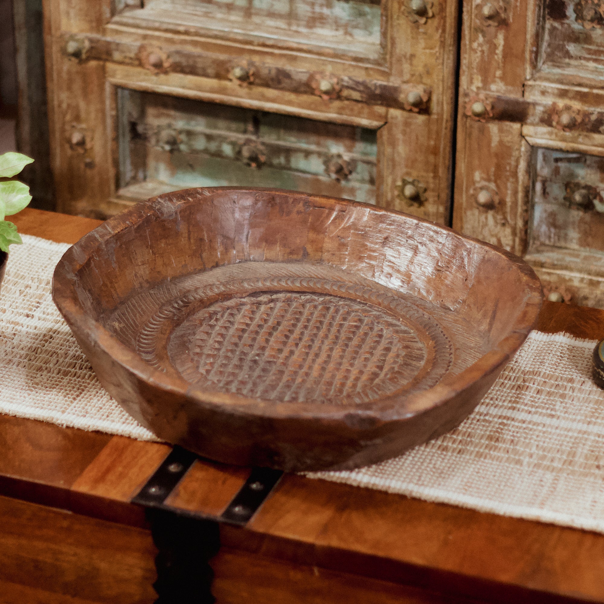 Vintage Wooden Rajasthani Parat