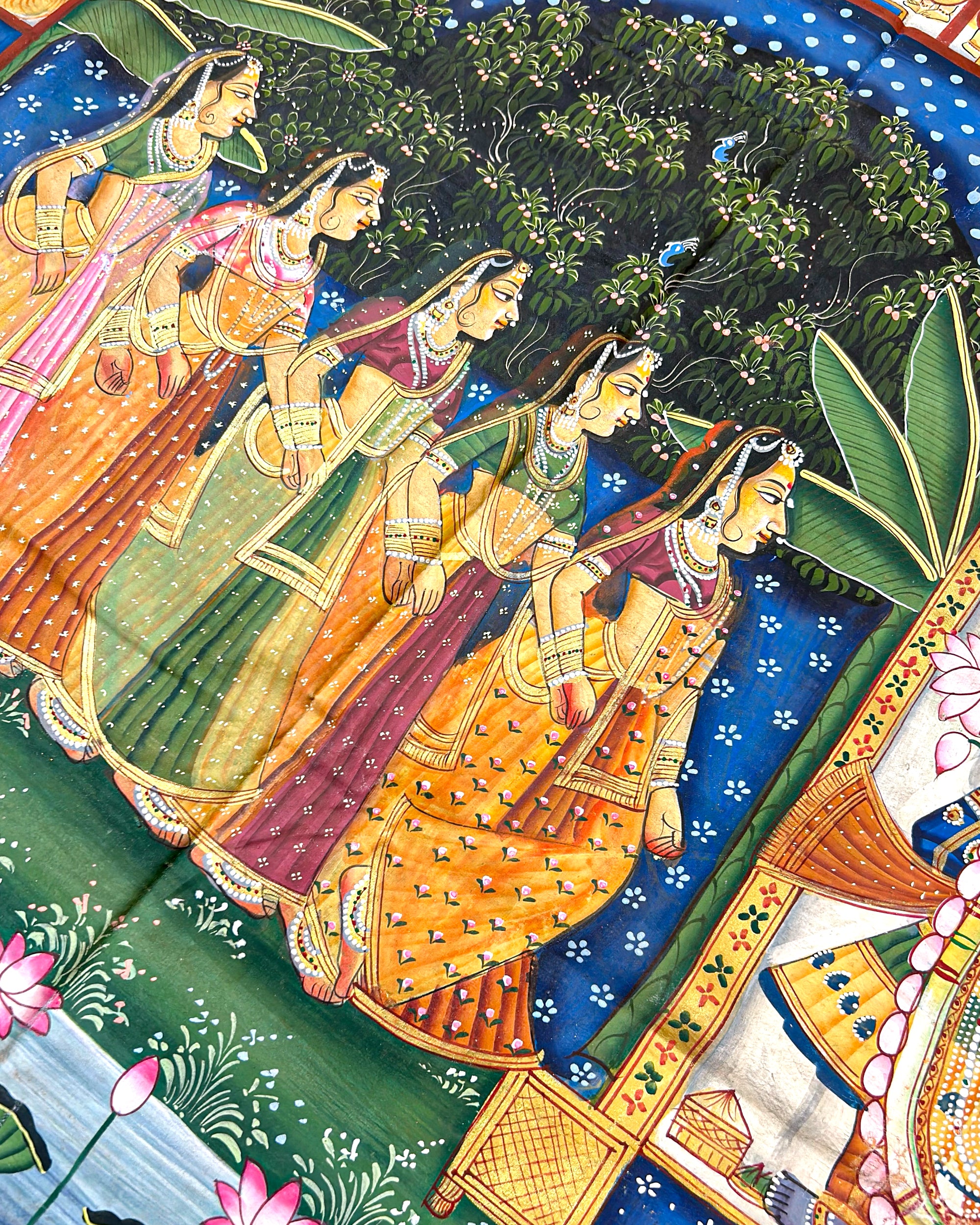Pichwai Art - Handmade Shreenathji Sharad Purnima 24 Utsav Painting
