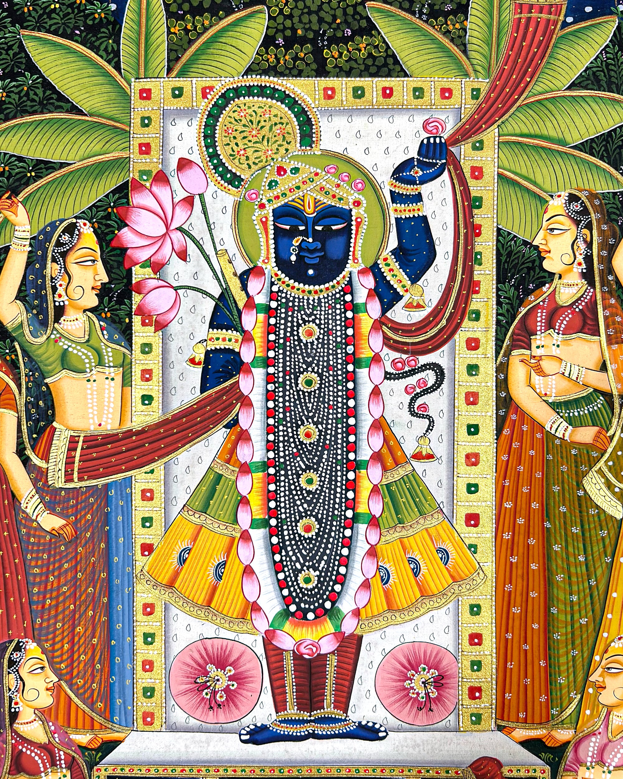 Pichwai Art - Handmade Shreenathji Raas Leela Pichwai Painting