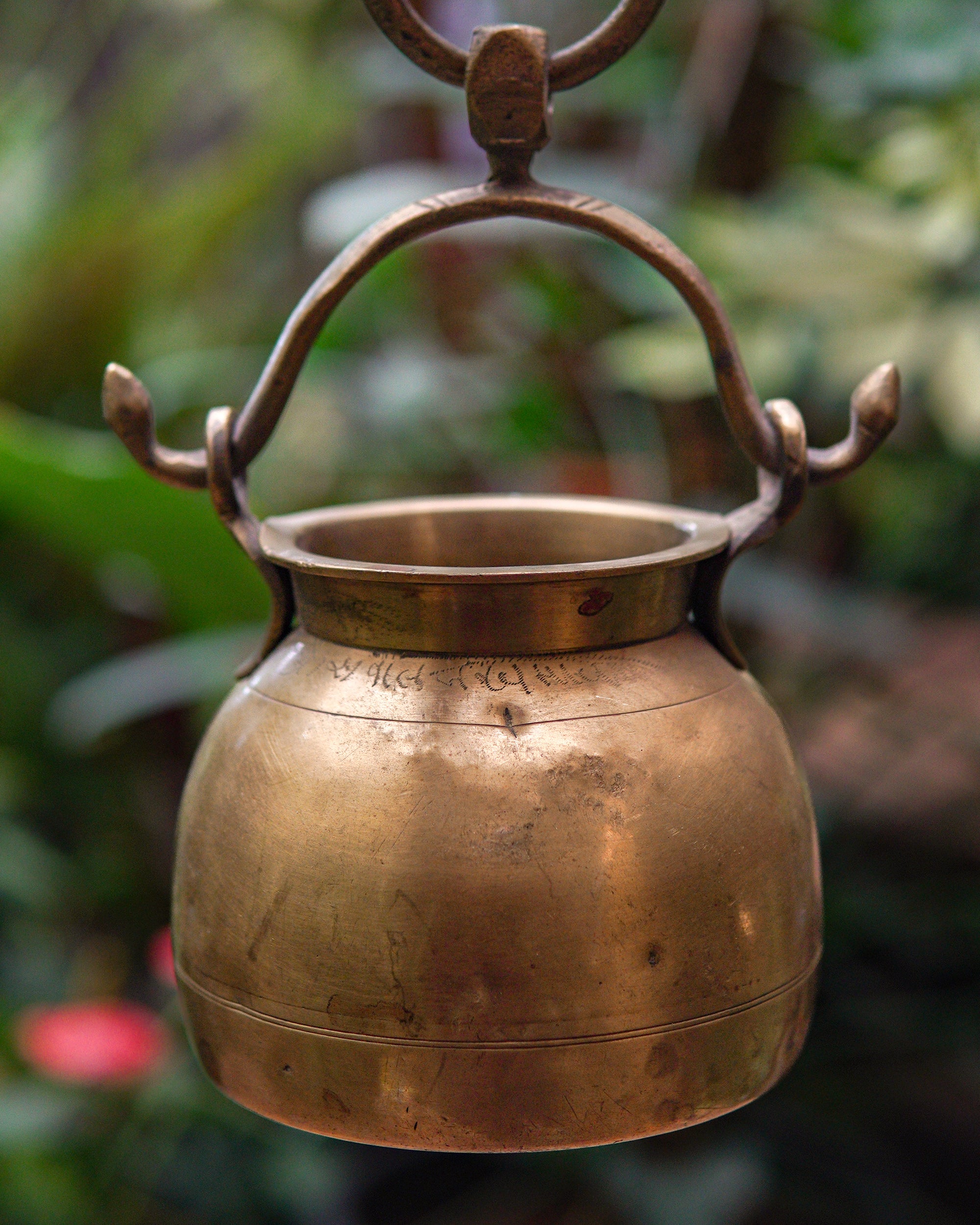 Handcrafted Vintage Heritage Brass Lota With Hanging Chain