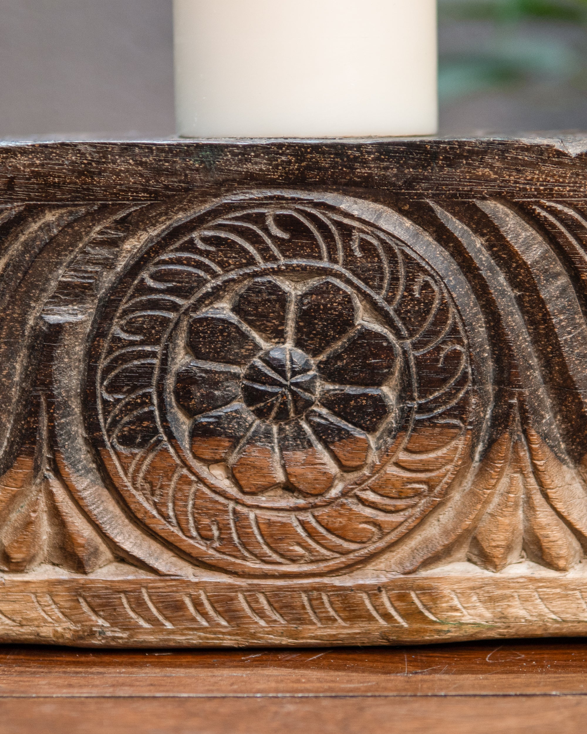 Vintage Handcrafted Wooden Candle Base