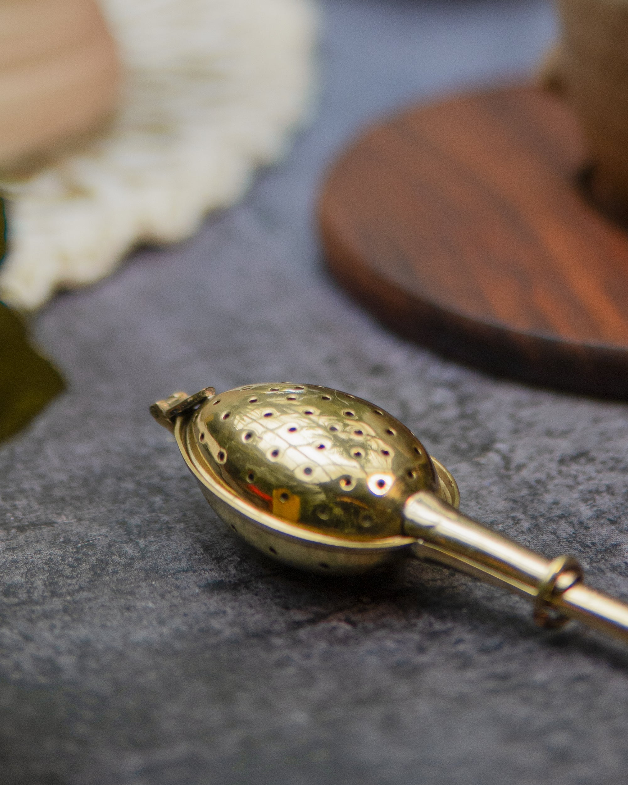 Floral Elegance Brass Tea Infuser