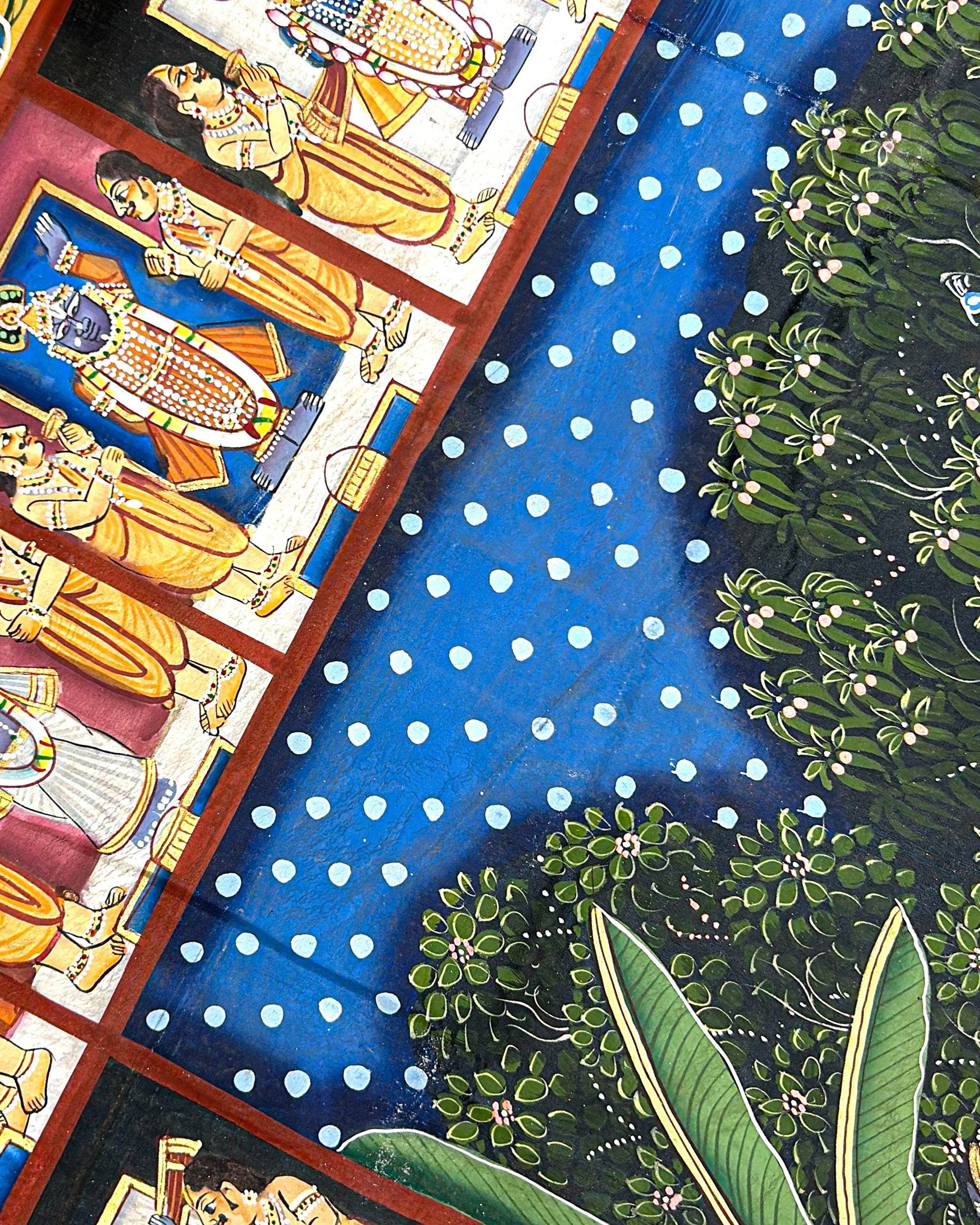 Pichwai Art - Handmade Shreenathji Sharad Purnima 24 Utsav Painting