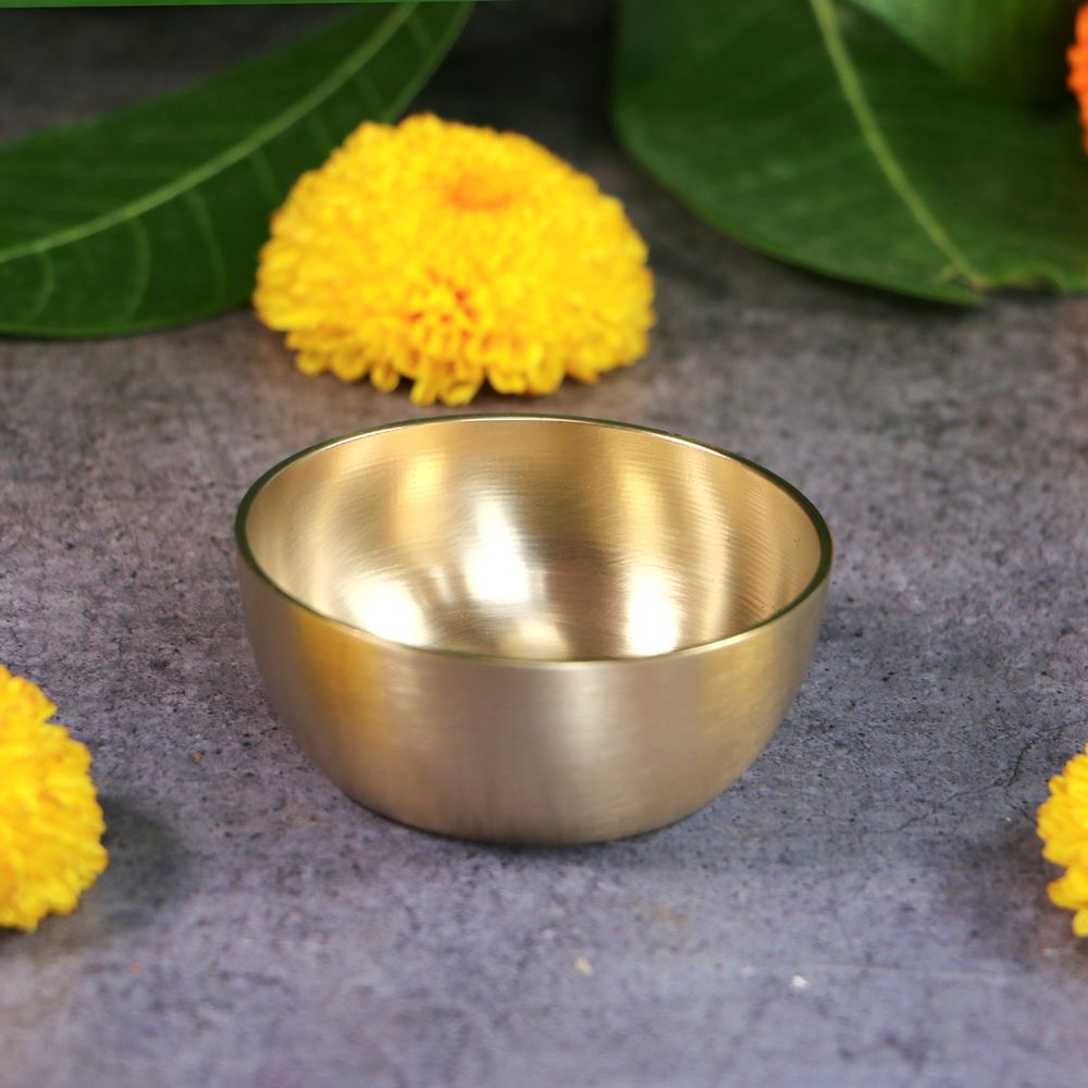 AMBI Pure 100% Lead Free Kansa Small Katori / Bowl For Pooja- 3 inches