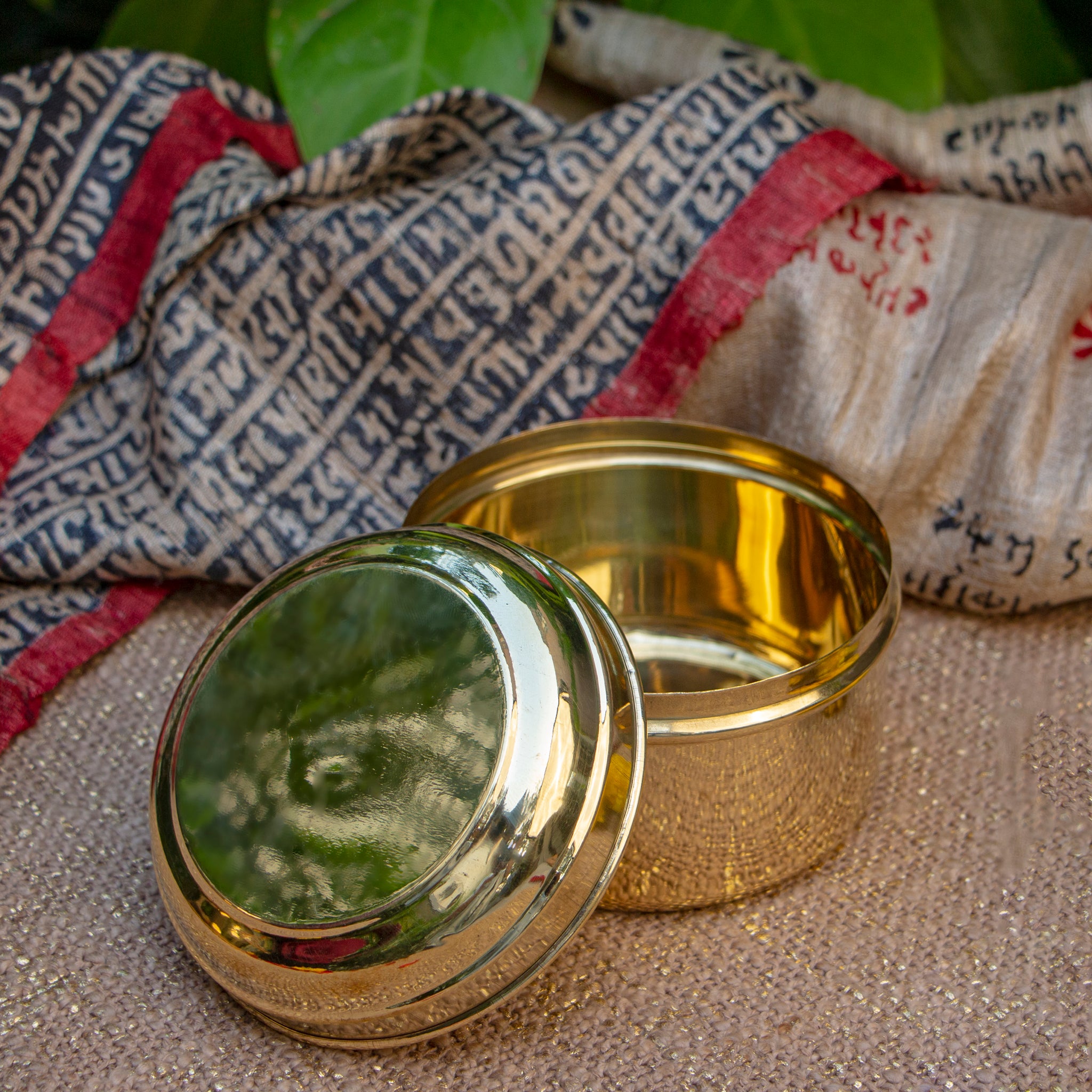 Ambi Pure Brass Kitchen Storage Box Medium - 4 inches Diameter - Gloss