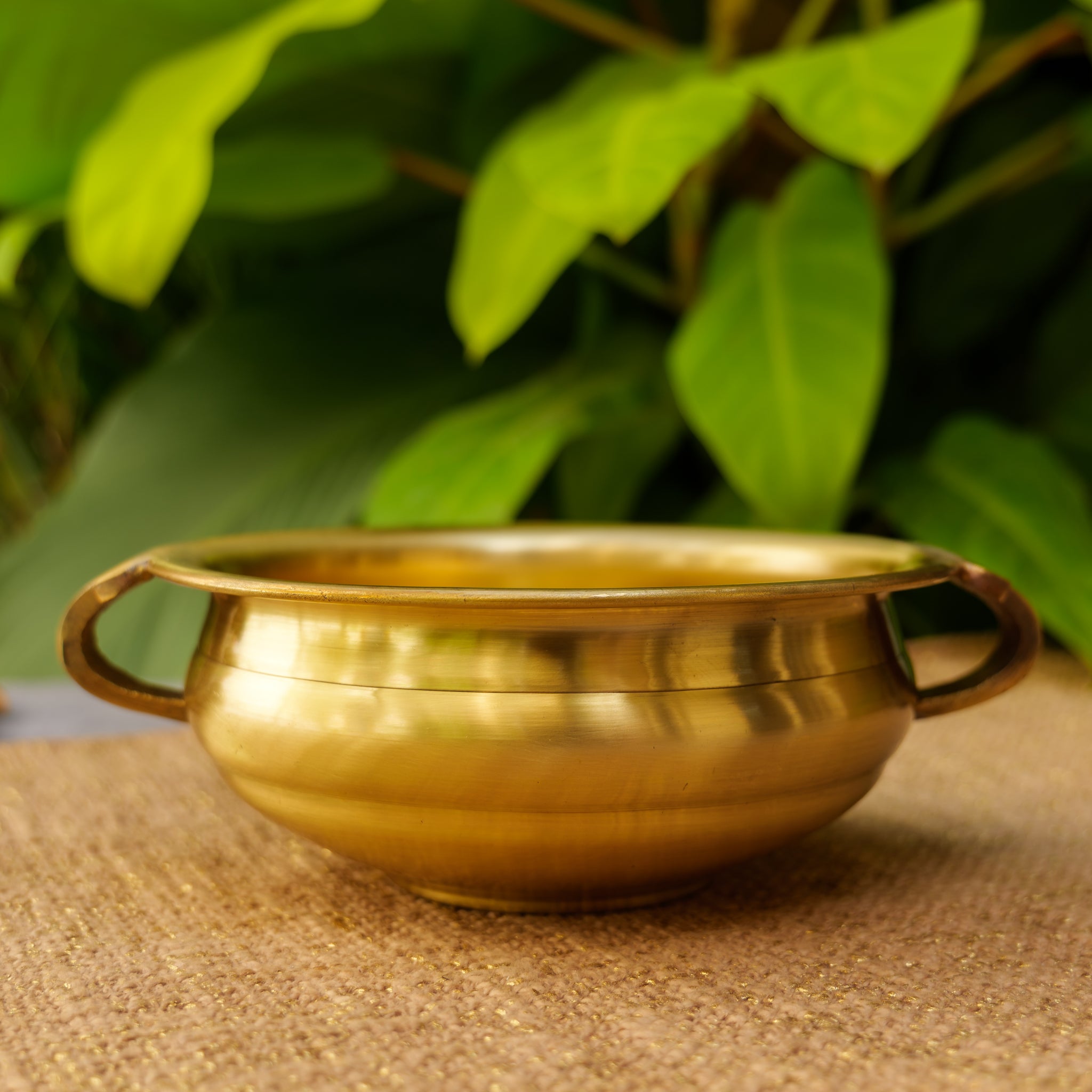 Ambi Pure Brass Small Round Urli - 6 inches diameter