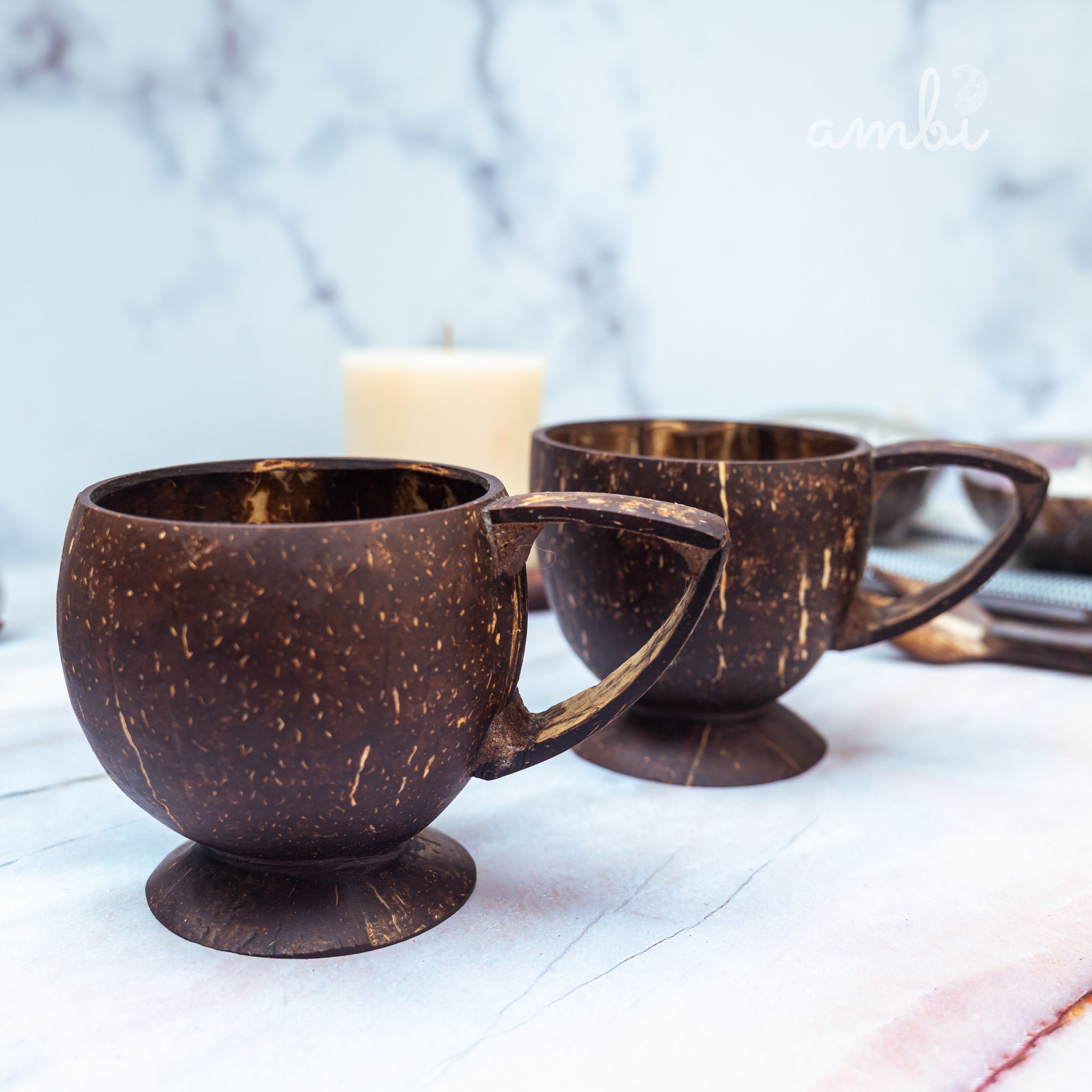 Coconut Shell Tea Cups- Set of 2
