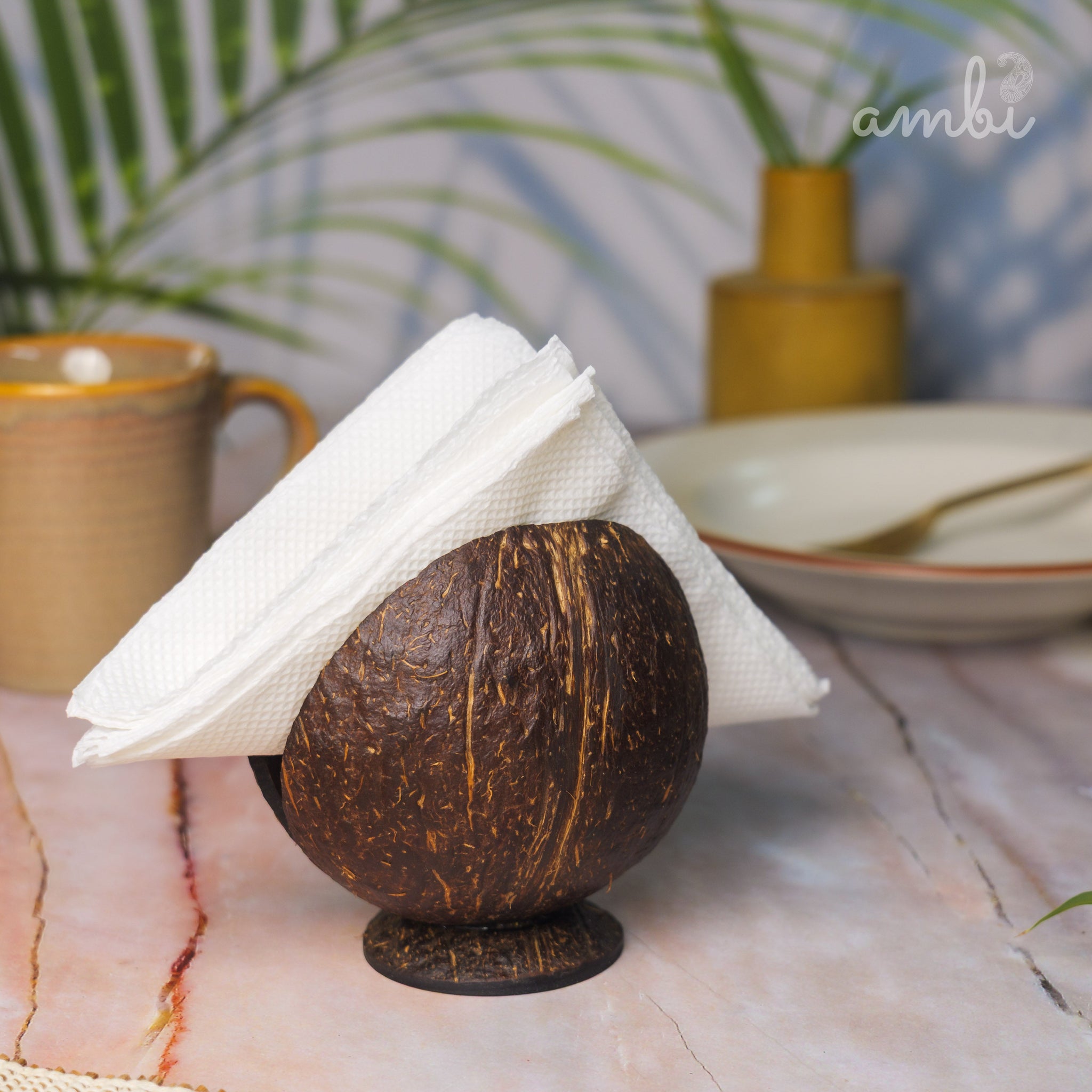 Coconut Shell Tissue Paper Holder