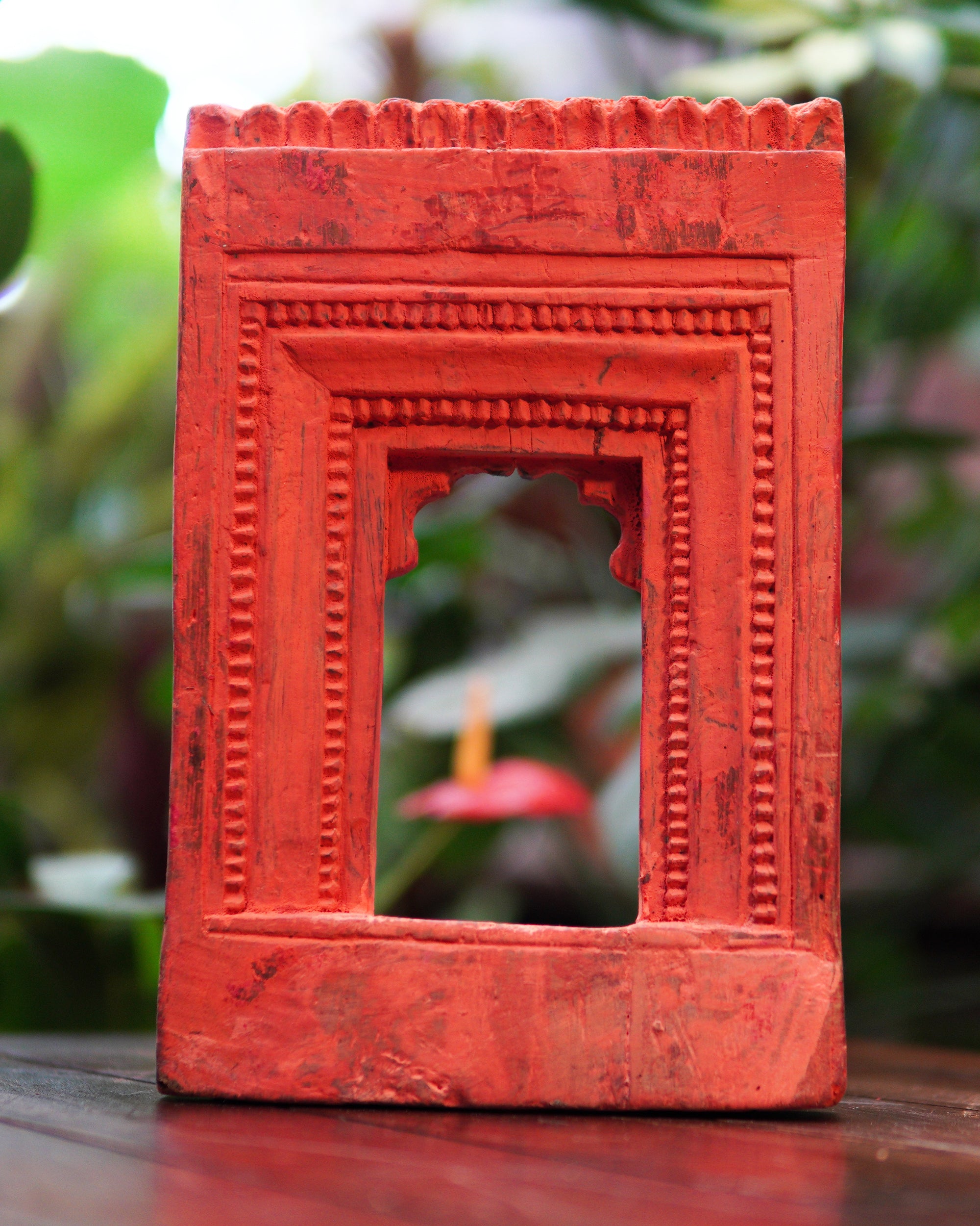 Wooden Temple Frame in Orange