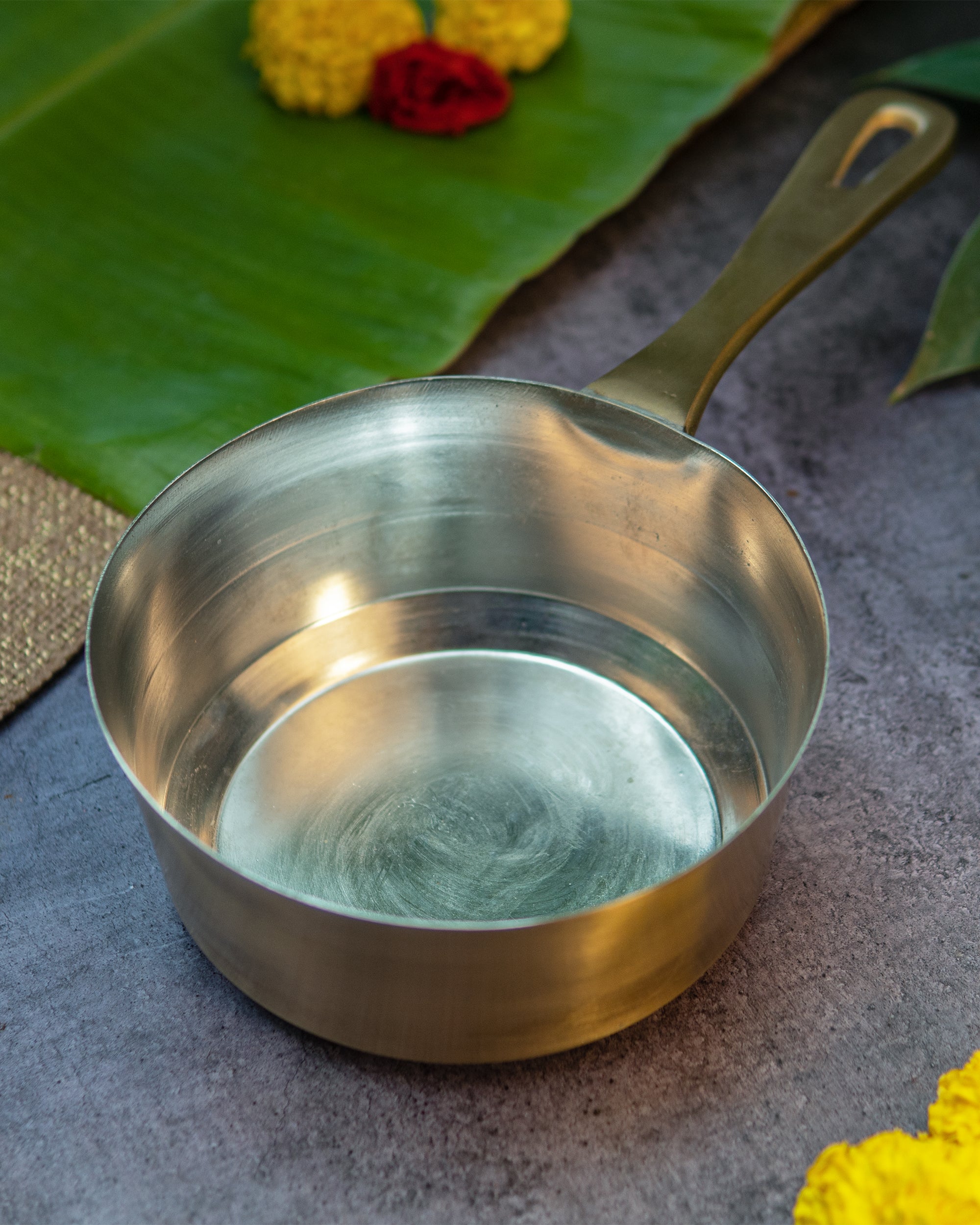 Elegant Pure Brass Sauce Pan - 7 inches