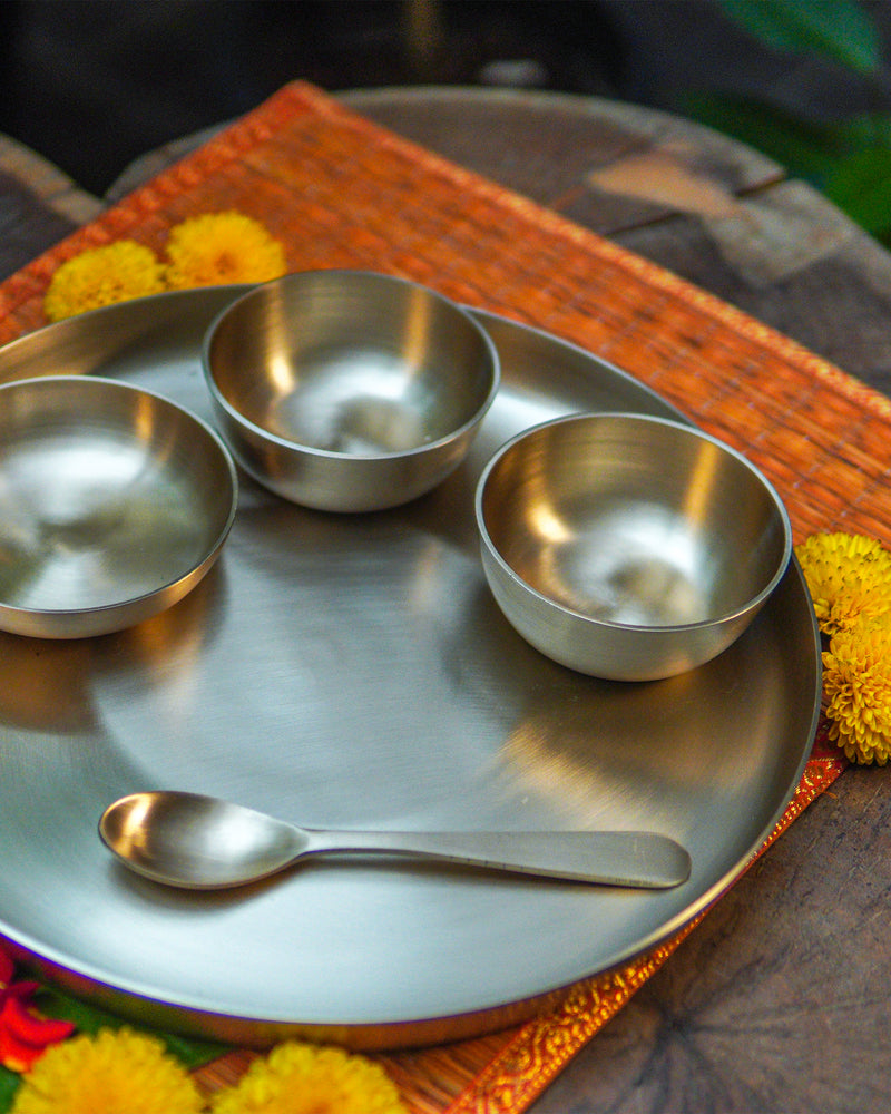 Pure Kansa Exquisite Thali Set - 6 Pieces